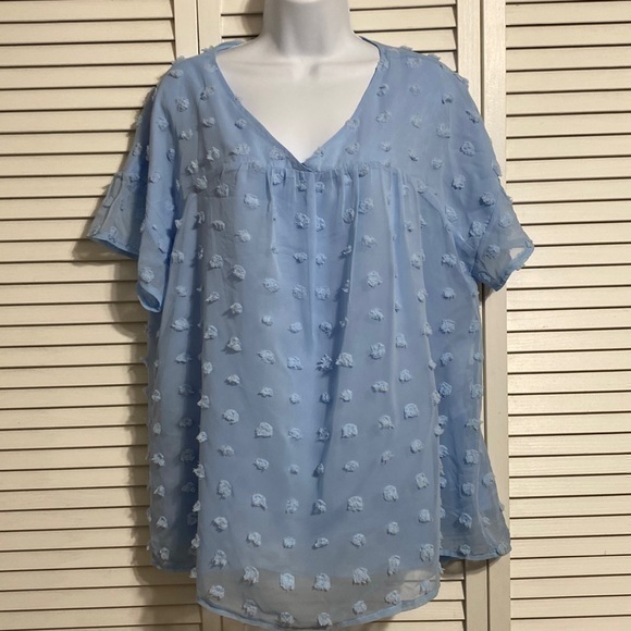 ePretty | Tops | Epretty Swiss Dot Babydoll Blouse | Poshmark